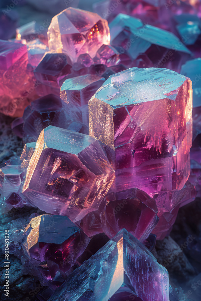 A detailed illustration of fluorite, capturing its cubic crystals and ...