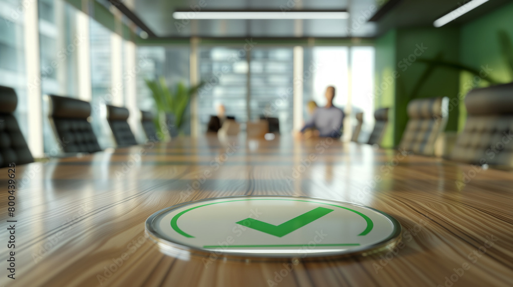 This image captures a modern office setting with an emphasis on the ...