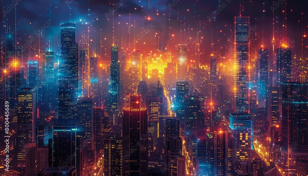 Digital Help Desk Hub, bustling digital hub resembling a futuristic ...