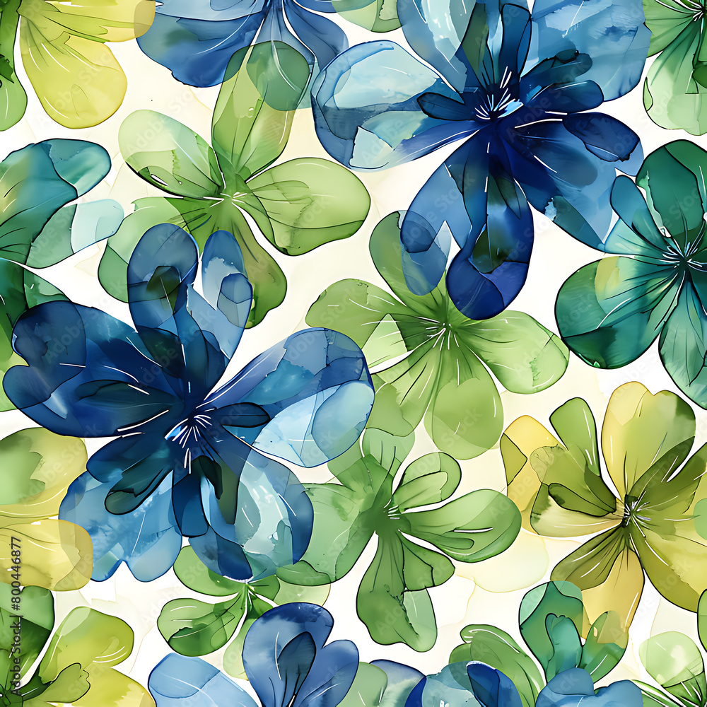 Preppy Watercolor Clovers Preppy Tropical Clovers Printable Scrapbook ...