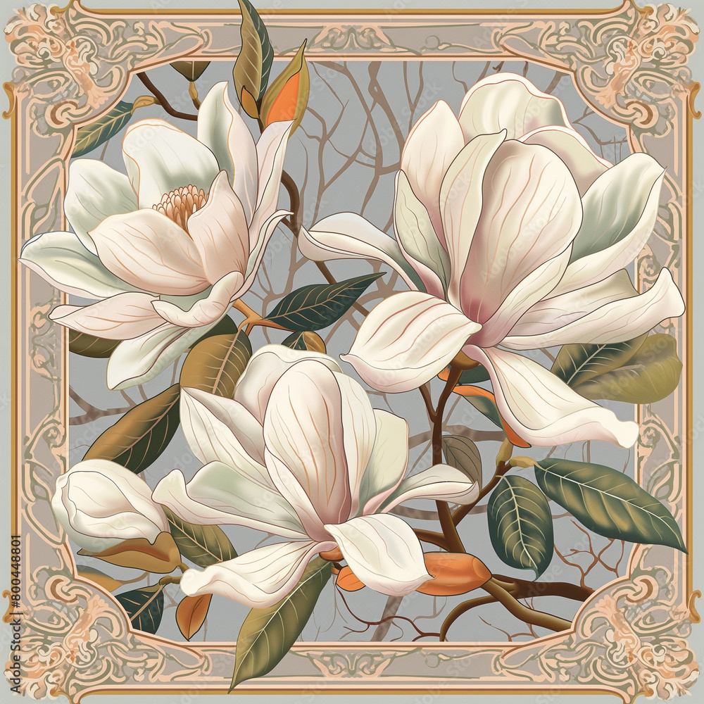 vector graphic Magnolia Majesty Large magnolias with a strong presence ...