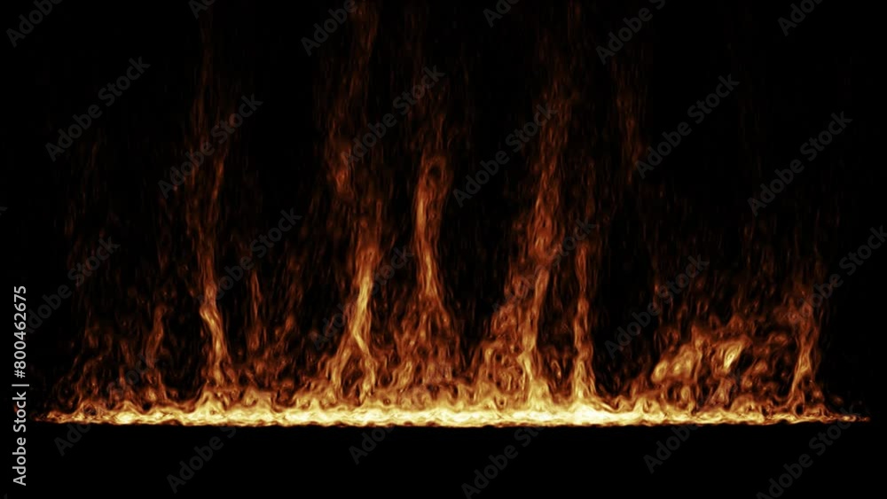 Vidéo Stock A High-Resolution of Line of Fire and Flames Display of ...