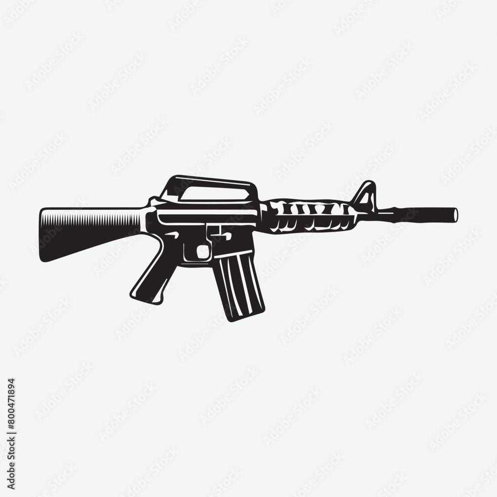 Gun Vector Clipart groza Design Black Color Stock Vector | Adobe Stock