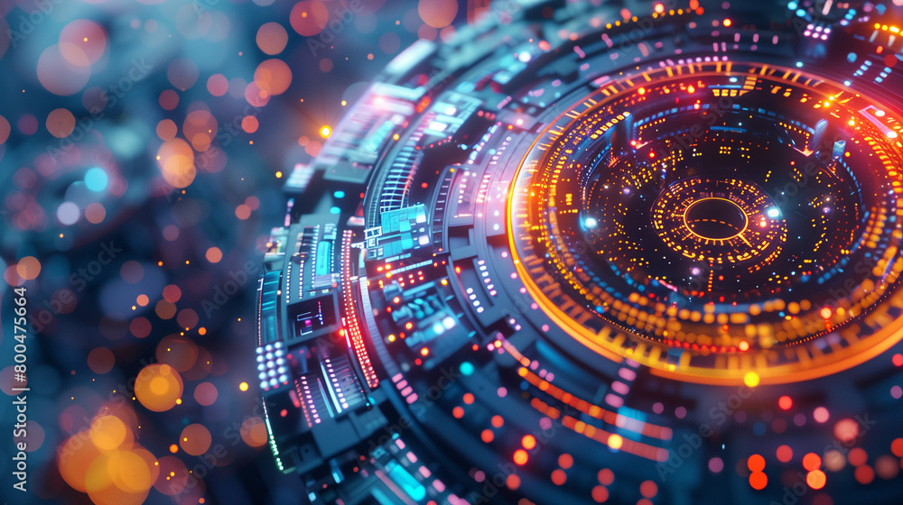 Quantum computing: illustration of a computer operating on quantum ...