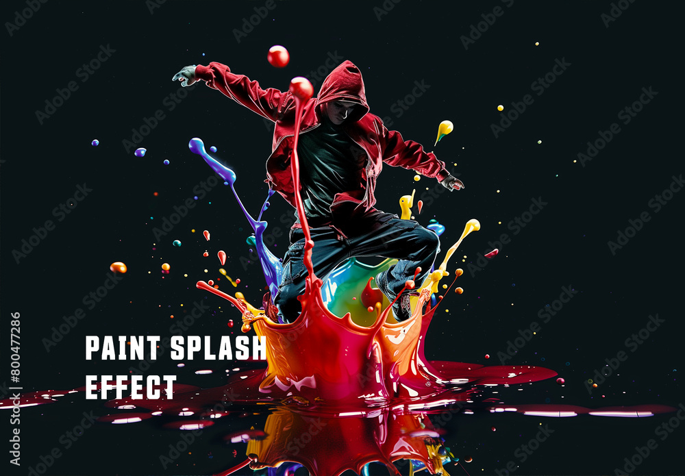 Paint Splash Photo Effect. Some elements are AI Generated Stock ...