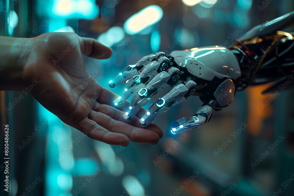 ai and human working together realistic photos Stock Illustration ...