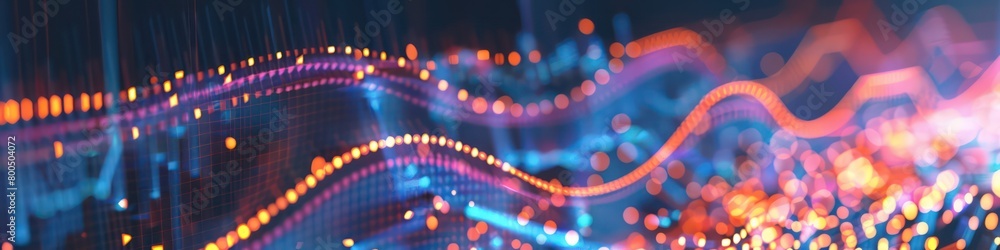 analytics and statistics banner with digital visualization of data ...