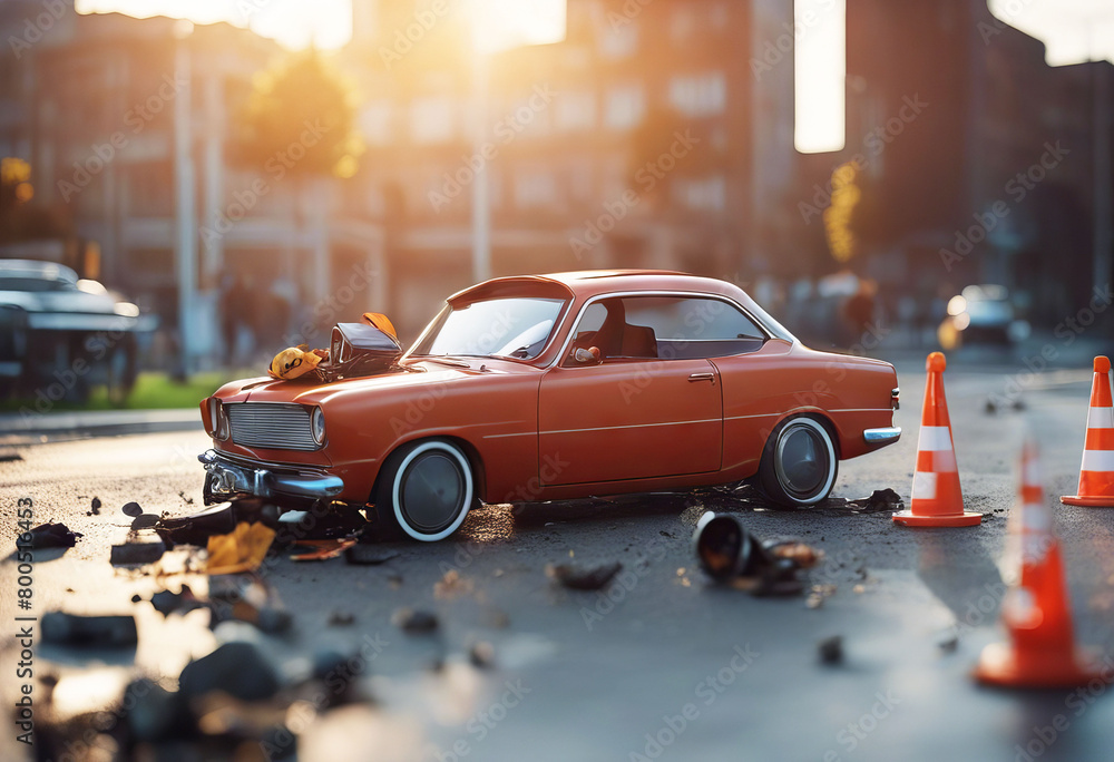 'car cartoon accident auto automobile automotive broken collision crash ...