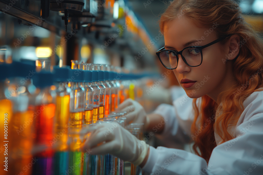 Laboratory Experiment: Students in white lab coats carefully measure ...