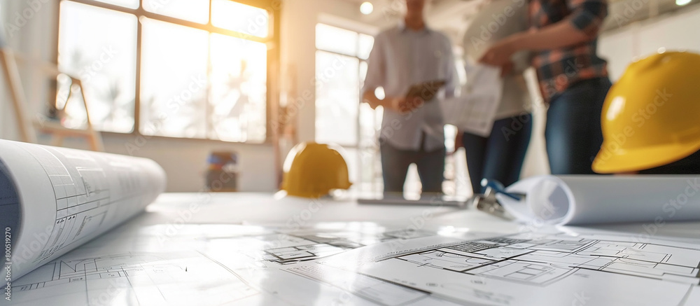 Architects concept, engineer architect designer freelance work on start ...