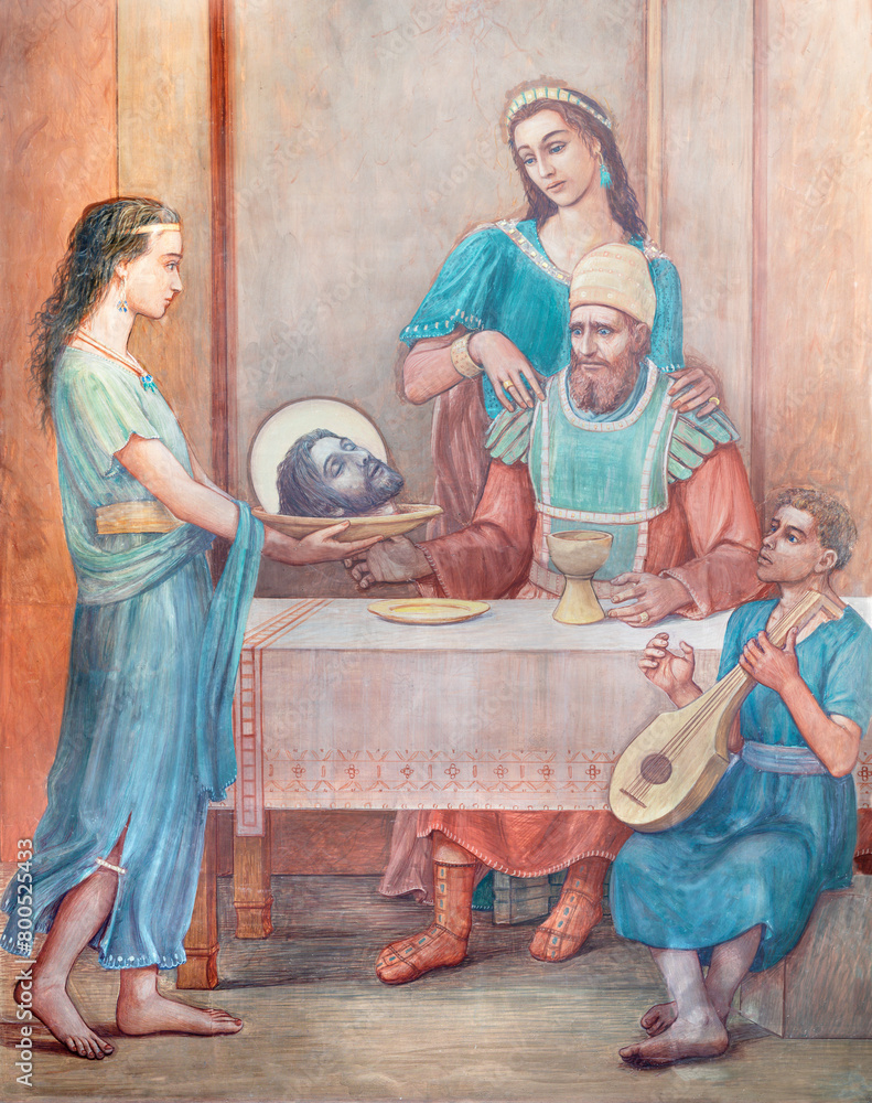 Foto de MILAN, ITALY - MARCH 7, 2024: The fresco Salome presents scale ...