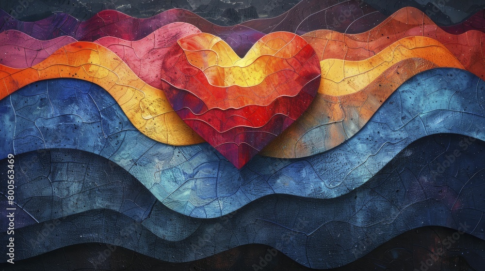 Explore the expressive heart as an emotional peak symbol, perfect for ...