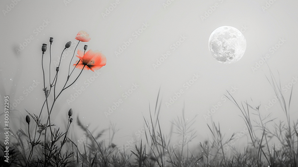 Moonflower Muse: The captivating duo Poppy and Moon in a serene still ...