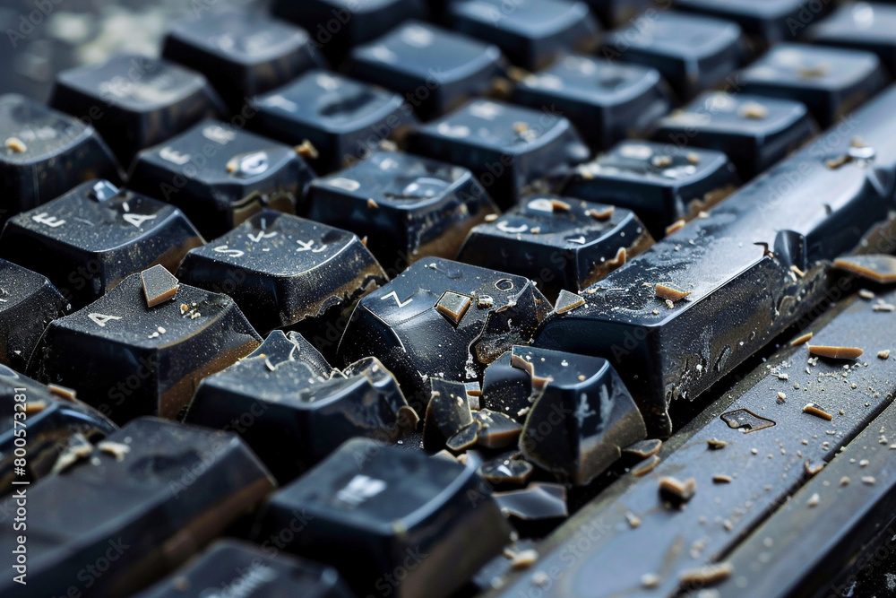 A keyboard with missing keys, representing the incomplete solutions ...