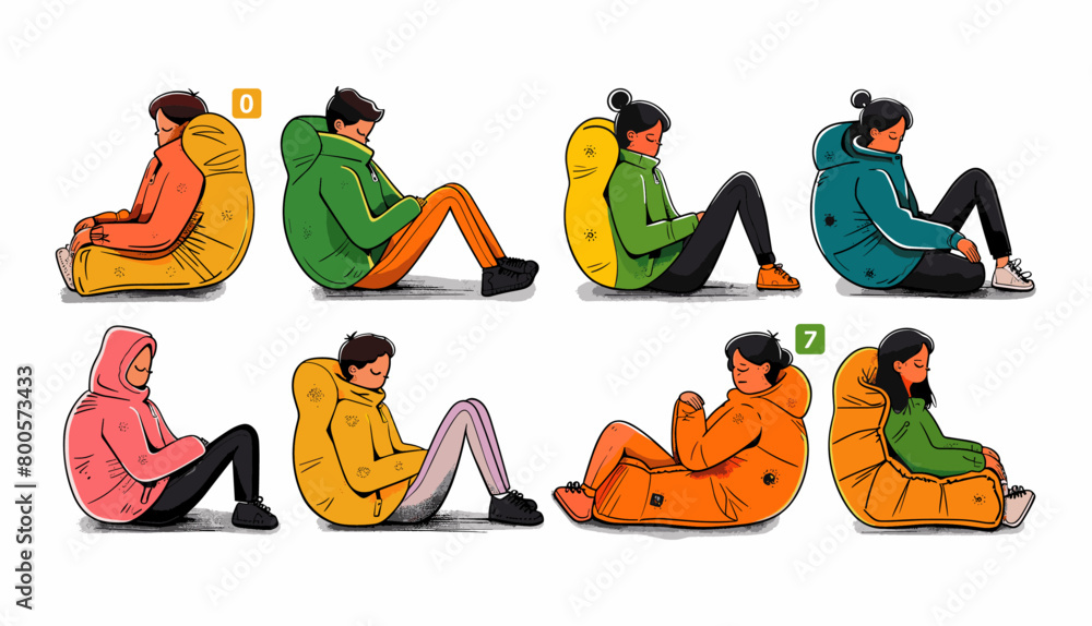 Hand drawn colorful modern Vector illustration of Cartoon trendy style ...