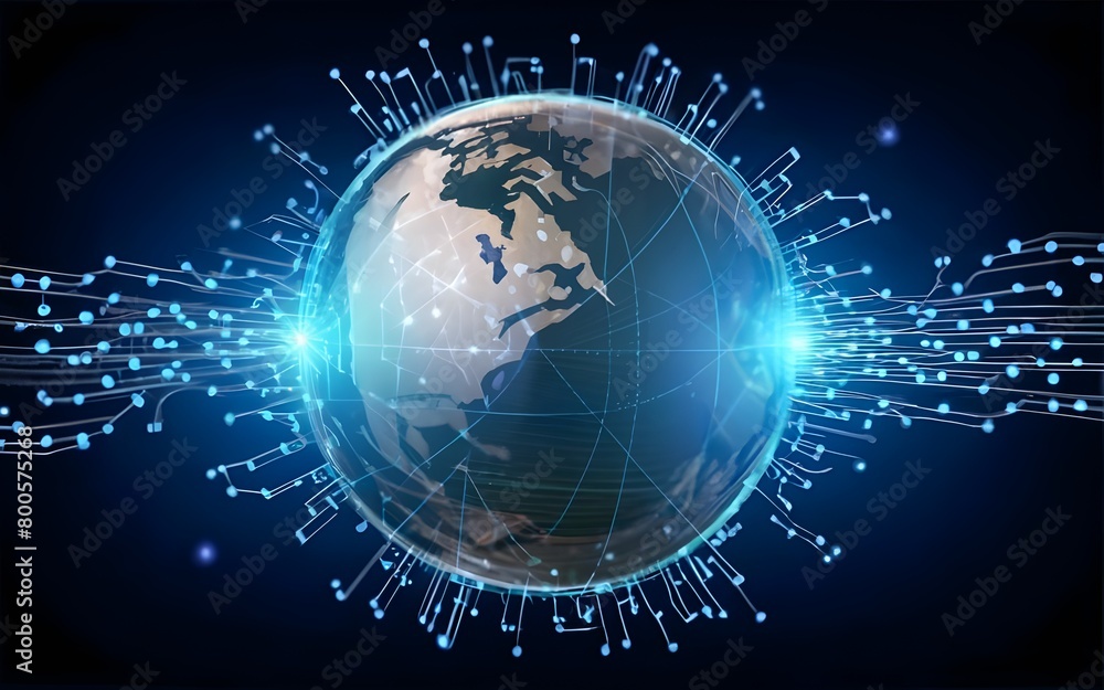 Digital world globe, concept of global network and connectivity on ...