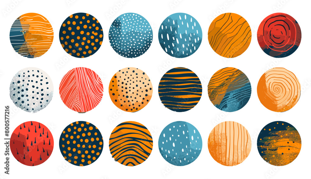 Contemporary modern trendy Vector illustration. Set of round Abstract ...