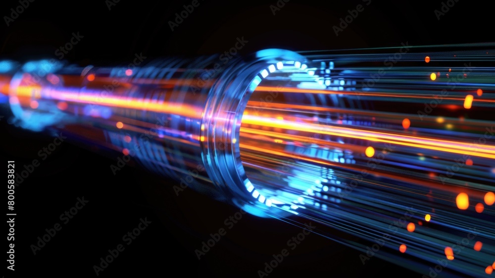 optical network employing hollow-core fibers, illustrating light ...