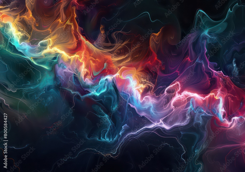 abstract digital art wallpaper with wavy and smoky graphic elements ...