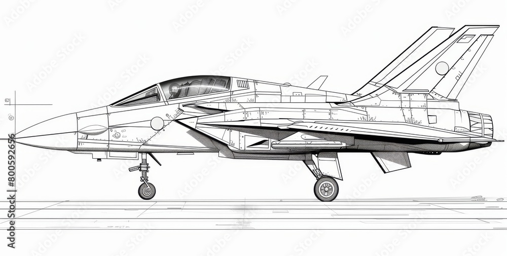 coloring page for kids, F19 E confines the main power jet and combat ...
