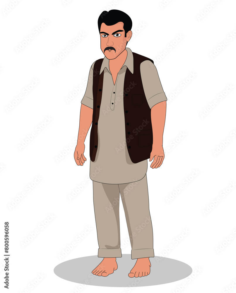Indian angry young man cartoon character design for animation Stock ...