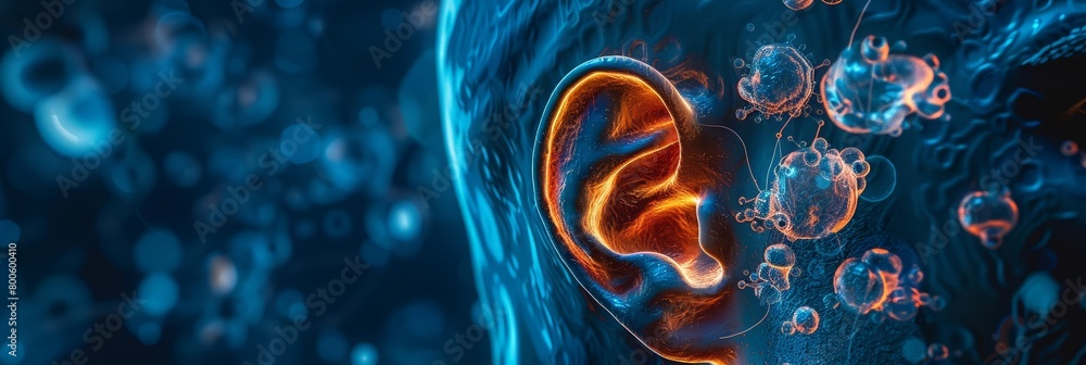 An earache visualized in an advanced medical imaging technique ...