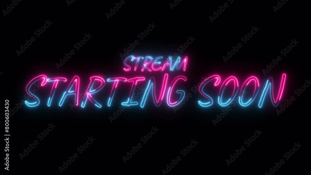Vidéo Stock Stream starting soon neon text animation suitable for video ...