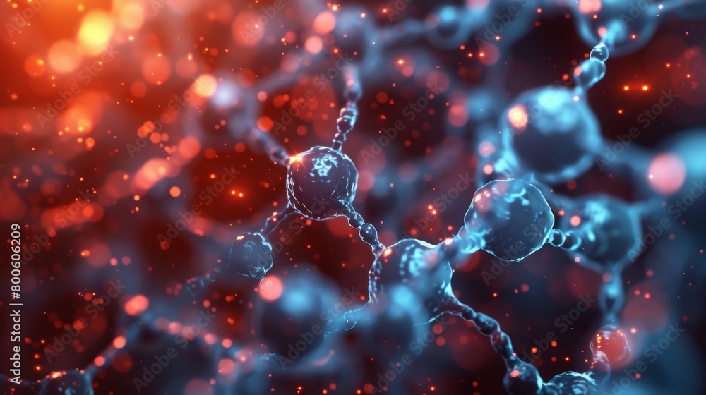 Chemical medical motion concept for banner or flyer with molecule ...