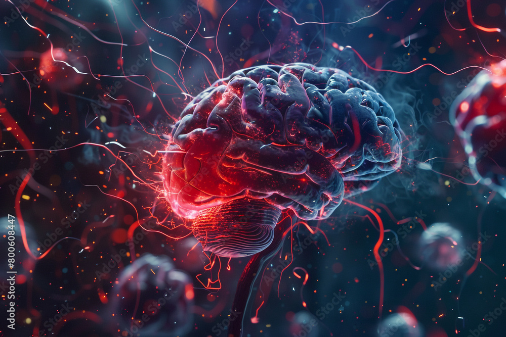 An abstract concept illustrating the obstruction caused by a tumor in ...