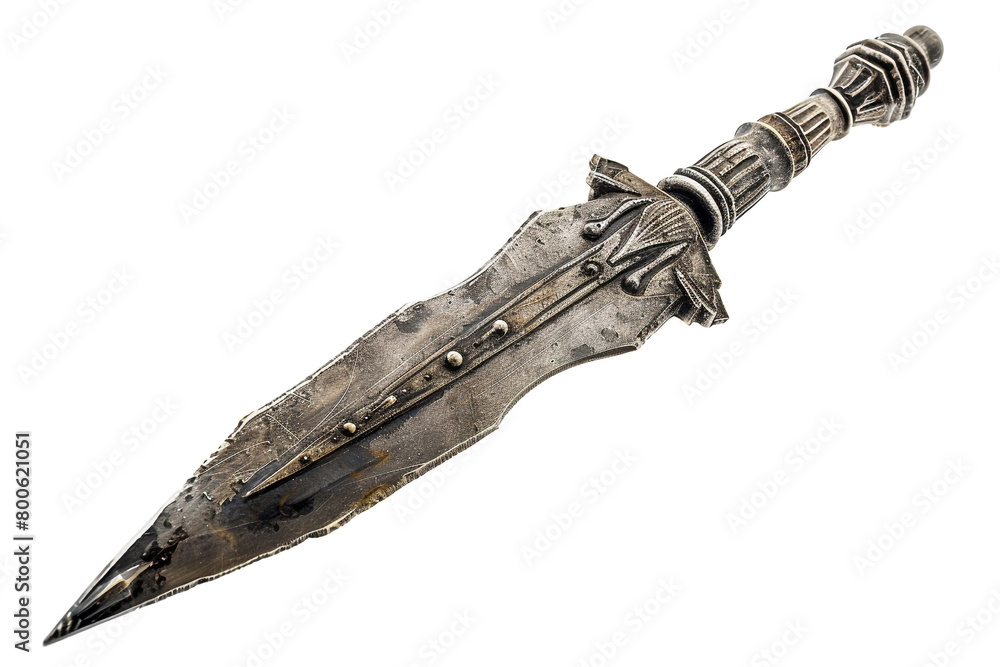 Jagged-edged dagger, a weapon of choice in the arena of combat, on a ...