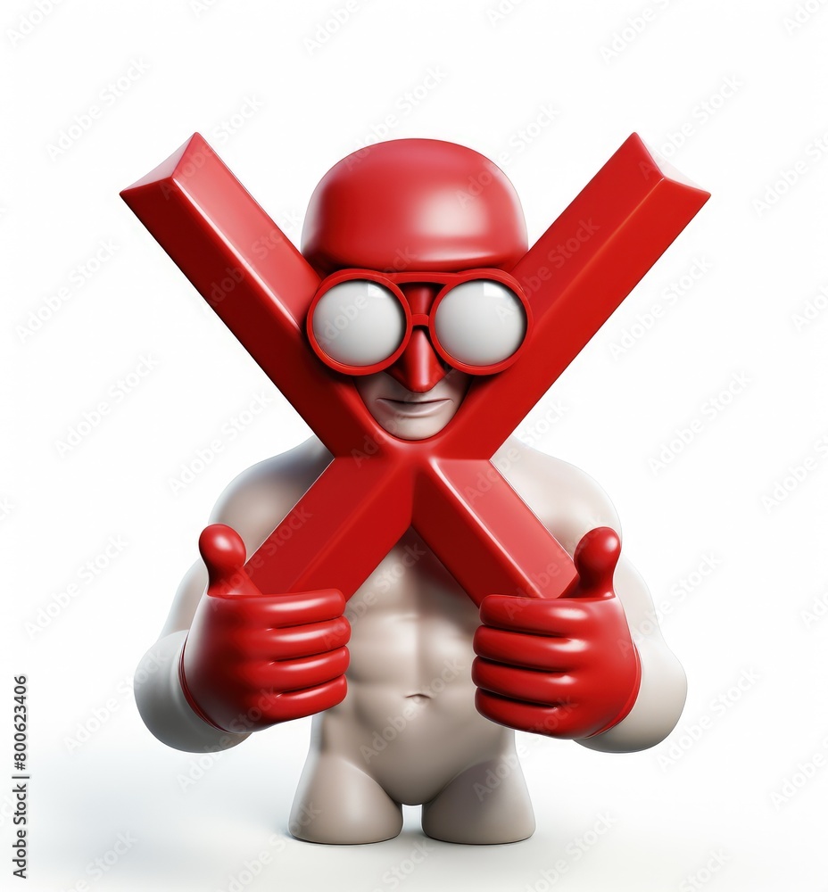 Banning entry: a 3d prohibition concept with a red x sign, a virtual ...