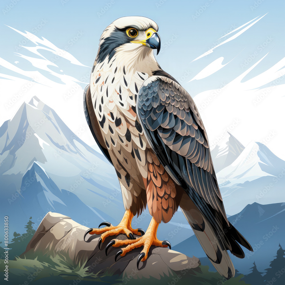 Watercolor Falcon vector, clipart Illustration, Generative Ai Stock ...