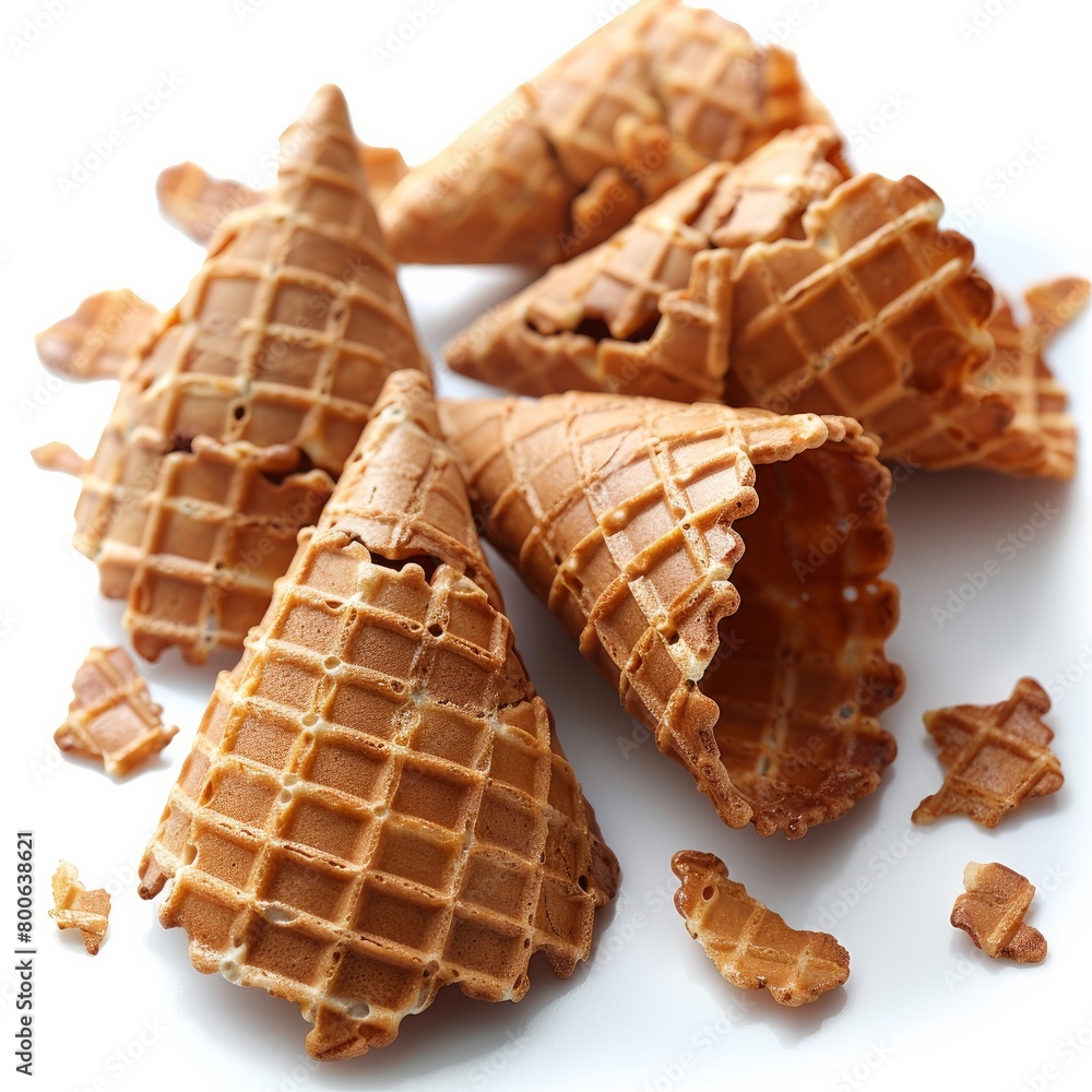 ภาพประกอบสต็อก ice cream wafer cones isolated on white background with ...