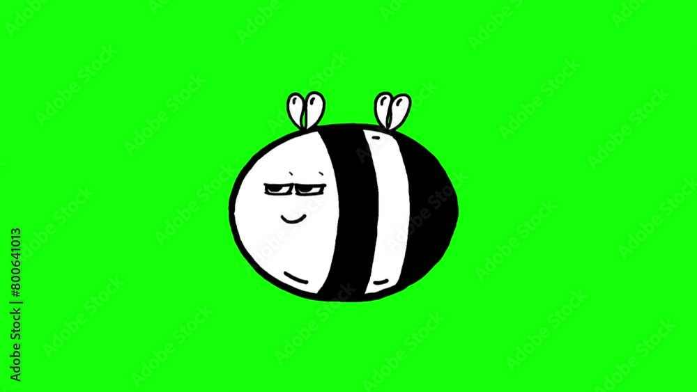 Bee black and white cartoon green screen. How nice to be a bee or a ...