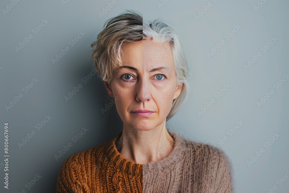 Aging resistance and facial fine lines reduction illustrate the aging ...