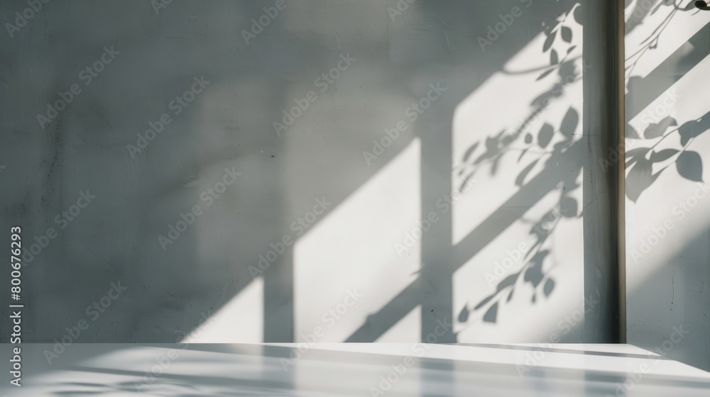 Shadow overlay effect background, light and shadow outside the window ...