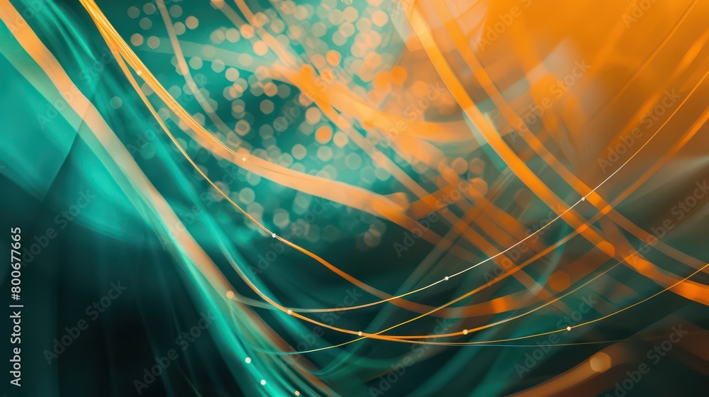 abstract with lines power bi dashboard, teal and orange an intricate ...