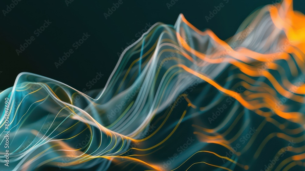 abstract with lines power bi dashboard, teal and orange an intricate ...
