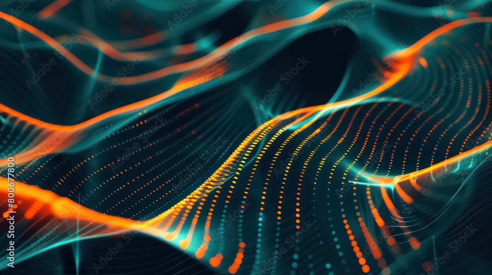 abstract with lines power bi dashboard, teal and orange an intricate ...