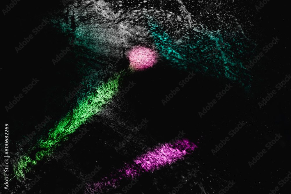 Abstract patterns and texture of organic matter and foam floating ...