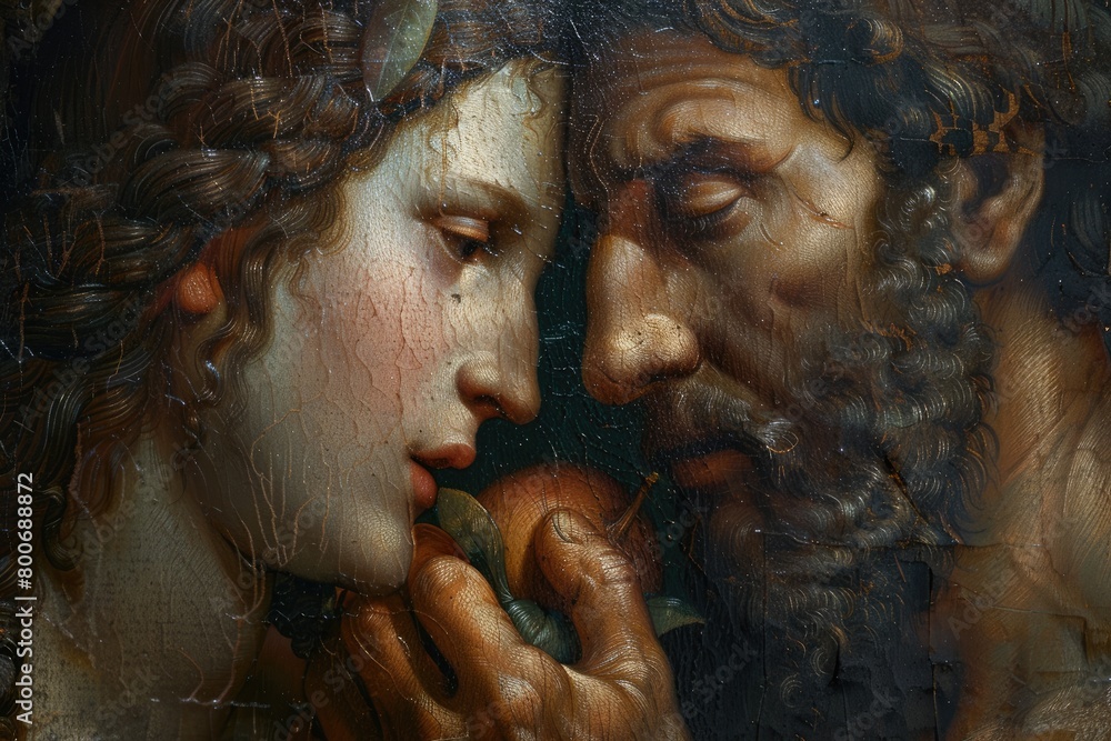 The fall of Adam and Eve, genesis narrative, delving into the biblical original sin, paradise ...