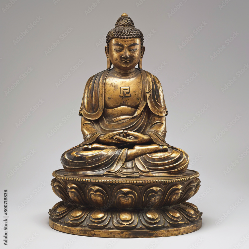 Buddha statue sititing on lotus pallet. Symbol of Hinduism, Buddhism ...