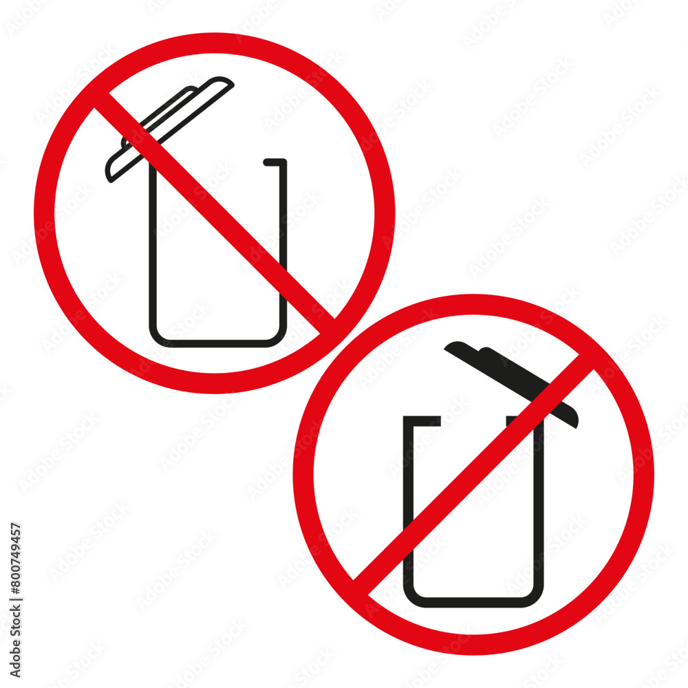 No littering Vector symbol. Waste disposal prohibition sign. Garbage ...