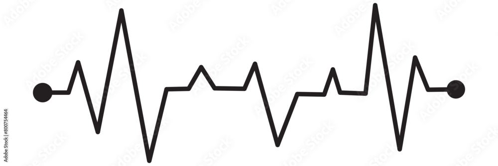Heart rate monitor line vector isolated on transparent background ...