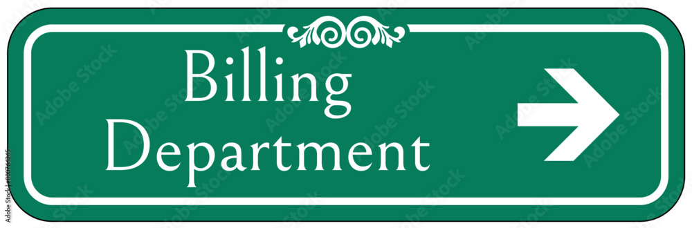 Billing department directional sign Stock Vector | Adobe Stock