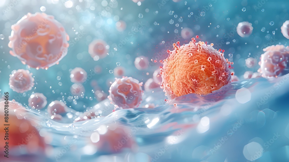 ภาพประกอบสต็อก Rendering of a 3D concept for an oncology treatment that ...