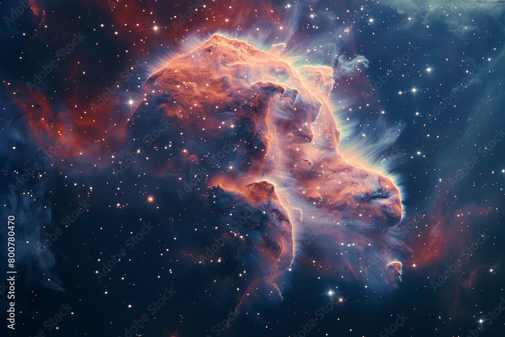 A dark nebula as a cosmic inkblot, its negative space hinting at unseen ...