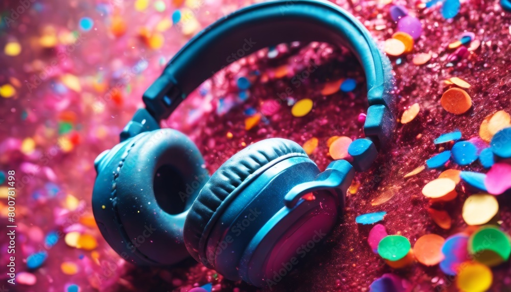 'headphone colorful confetti A powder color splash earphones colours ...
