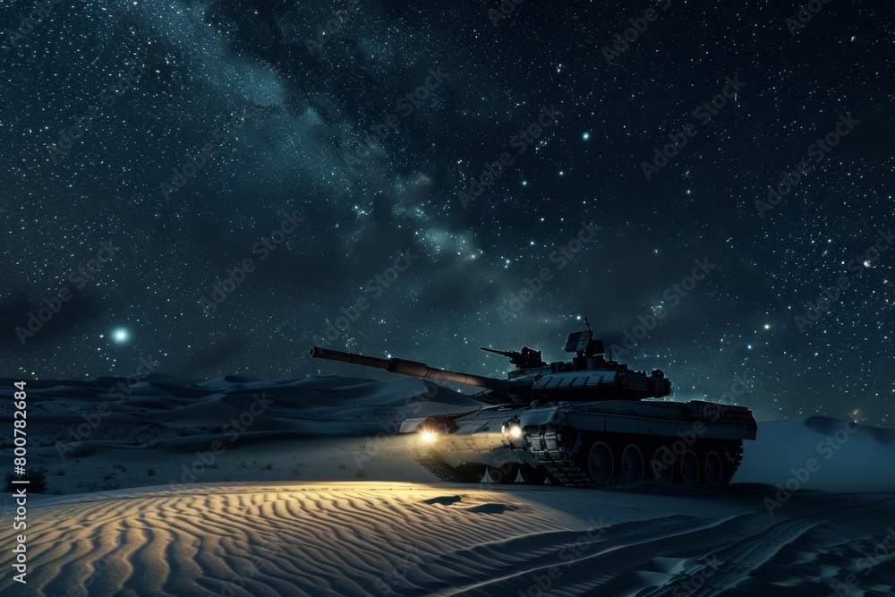 An Military tank M1 Abrams navigating its way through treacherous sand ...