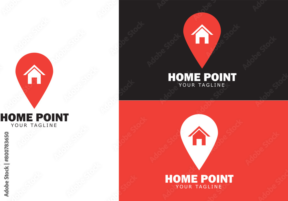 home logo, location logo, home point logo, house logo, creative ...